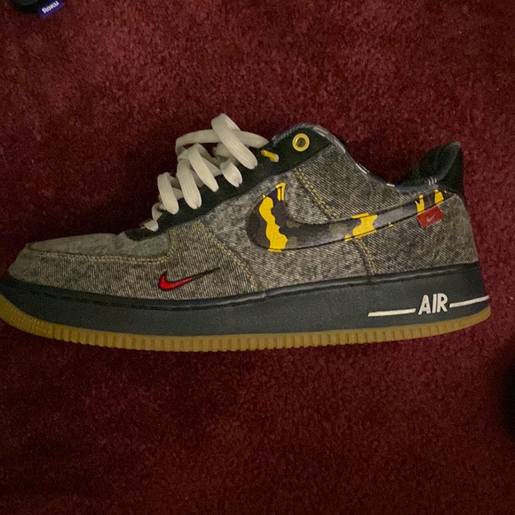 Nike | Shoes | Mike Air Force Camo Denim Size 11 Dark Grey Camo Nike ...